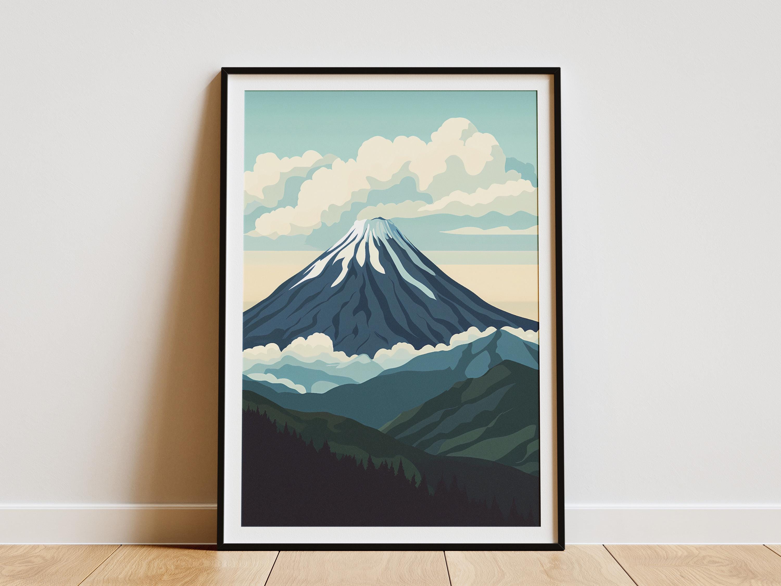 Kamchatka Volcanoes Poster Russian Federation Mountain Print Nature Art ...