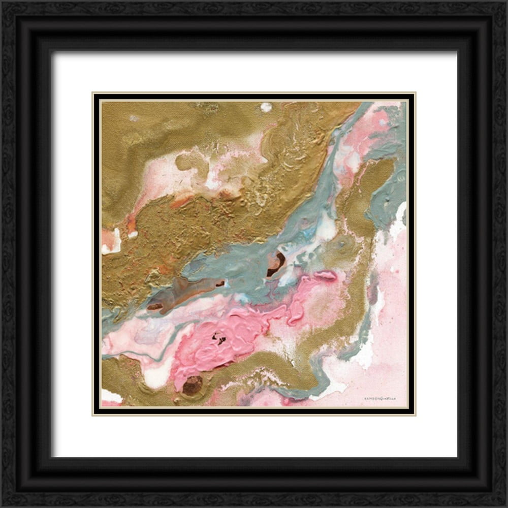 Kamdon Kreations 15x15 Black Ornate Wood Framed with Double Matting Museum Art Print Titled ...