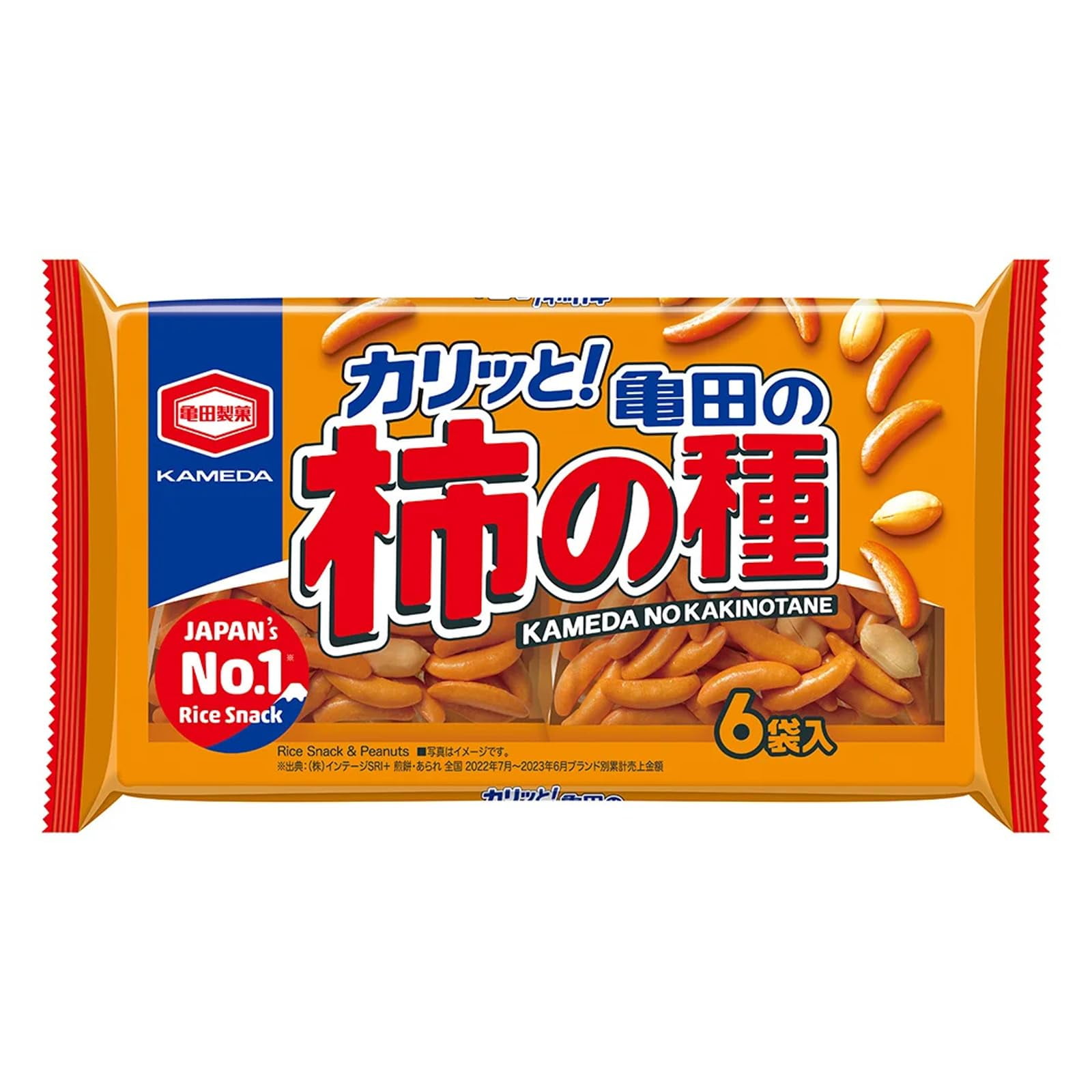 Kameda Kakinotane Rice Crackers KEF16 with Peanuts Original, 6 Packs ...