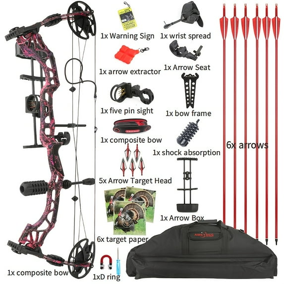 Kamei Qin 35-70 lbs Adjustable Compound Bow Set, Outdoor Archery Adult ...