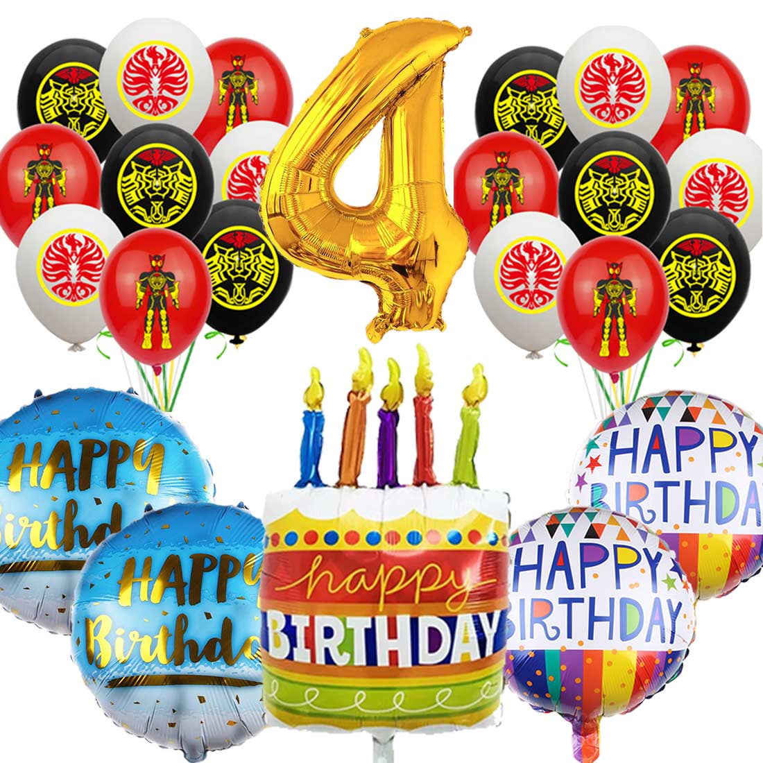 Kamen Rider Balloons Party Supplies 4th Big Number Decorations Decor ...
