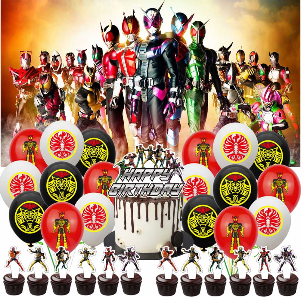 Kamen Rider Party Supplies Decor Cake Topper Birthday Backdrop Balloons ...