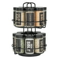 Kamenstein 16 Jar Metal Spice Rack Spices Included 11 in Tall Black ...