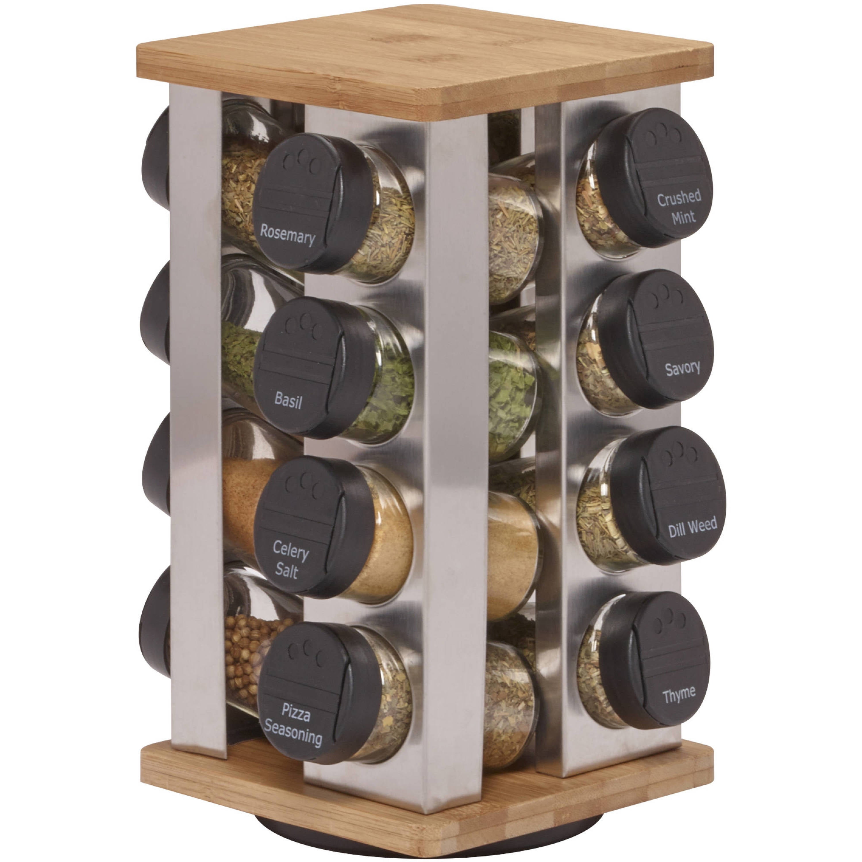 Kamenstein Warner 16-Jar Revolving Countertop Spice Rack Organizer with ...