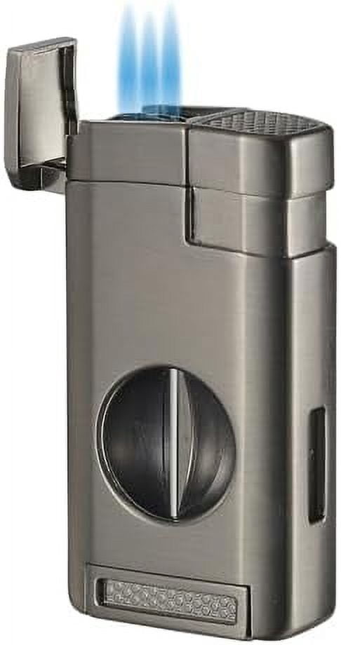 Kamet Butane Torch Triple Flame Refillable Gas Lighter, Built-in Cutter ...