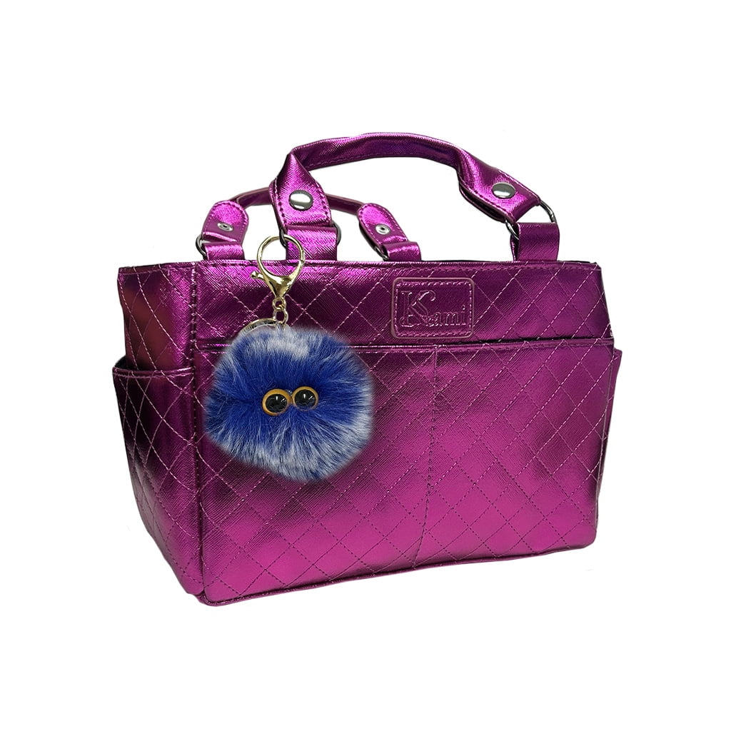 Kami-So Ice Skating Rink Tote (Metal Fuchsia) with Fluffy Keychain ...