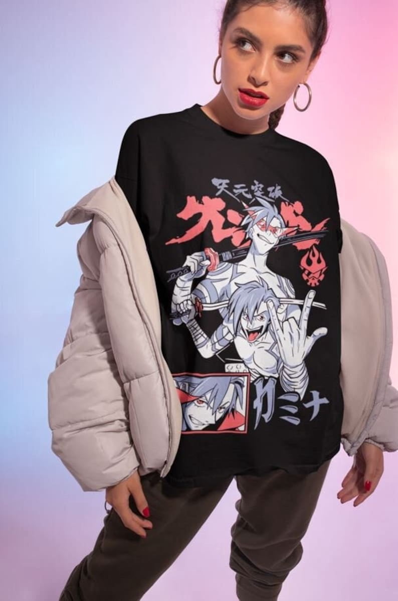 Kamina Tengen Toppa Gurren Lagann T-shirt, Kamina Tee, Simon, Yoko ...
