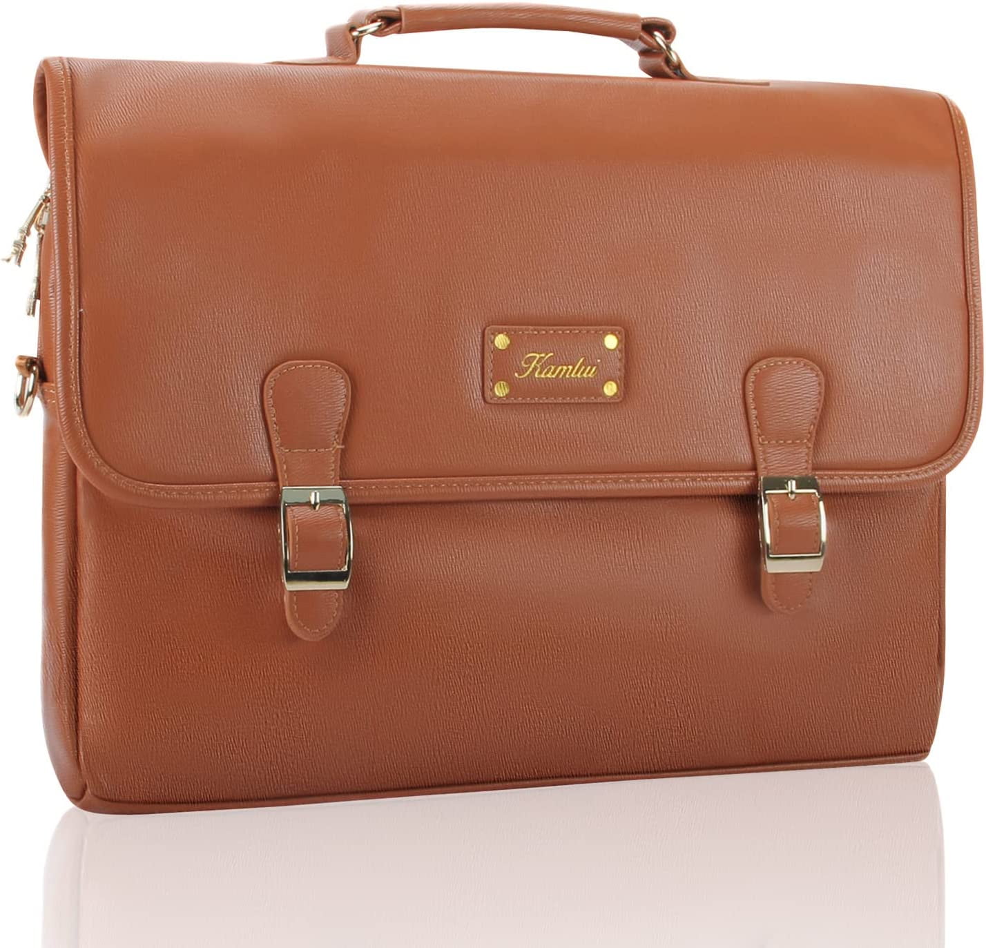Kamlui Laptop Bags for 15.6-Inch Women Computer Bag PU Leather ...