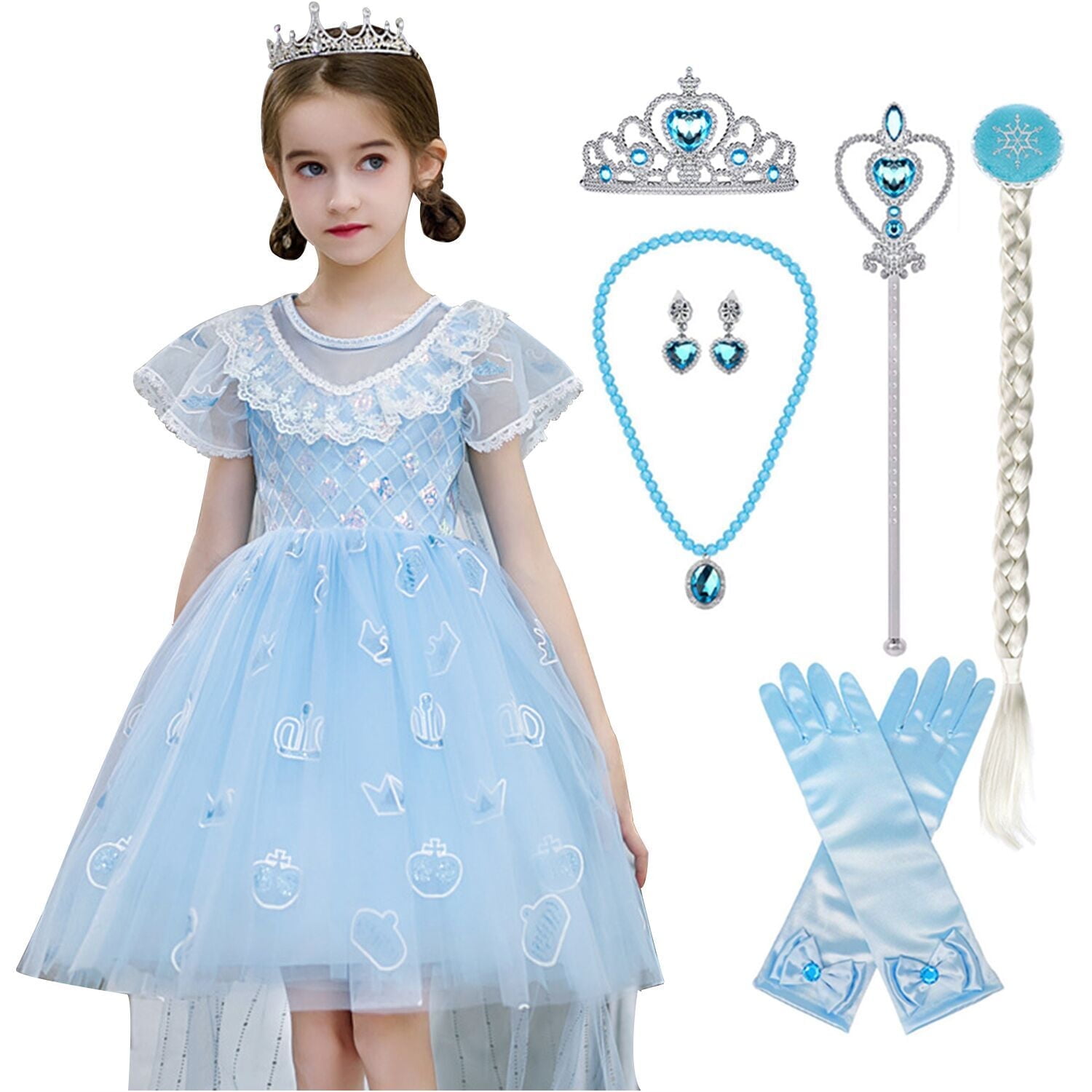 Kamo Girl Princess Costume Snow Party Dress Halloween Cosplay Dress ...