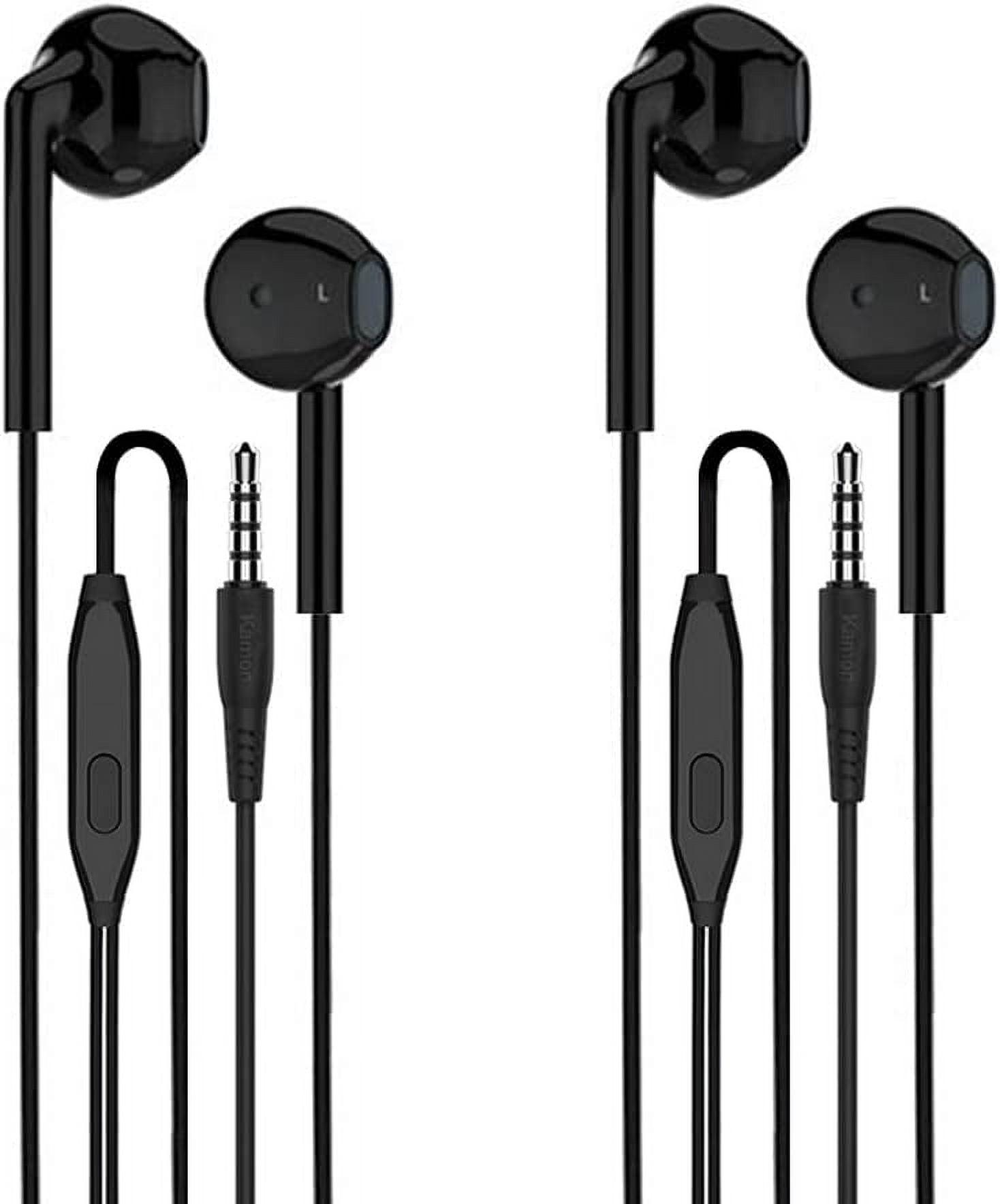 Kamon 2 Pack Earbuds, Wired in Ear Headphones with Mic. One Button ...