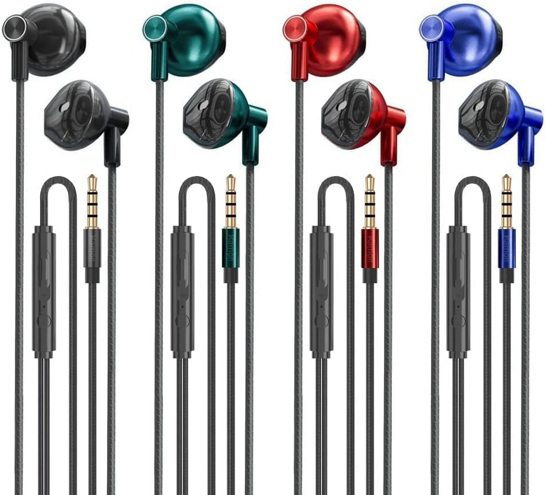 Kamon 4 Pack Earbuds Headphones with Remote & Mic, Earphones Wired ...