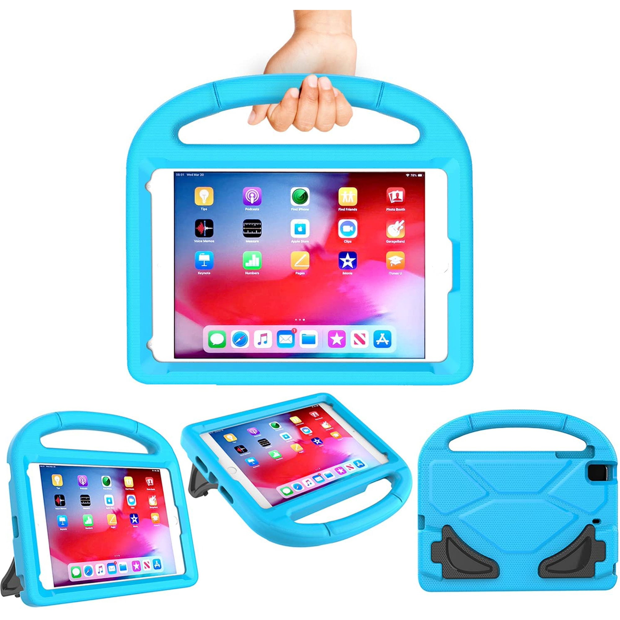 Kamon Kids Shockproof Handle Friendly Protective Case for Apple iPad ...