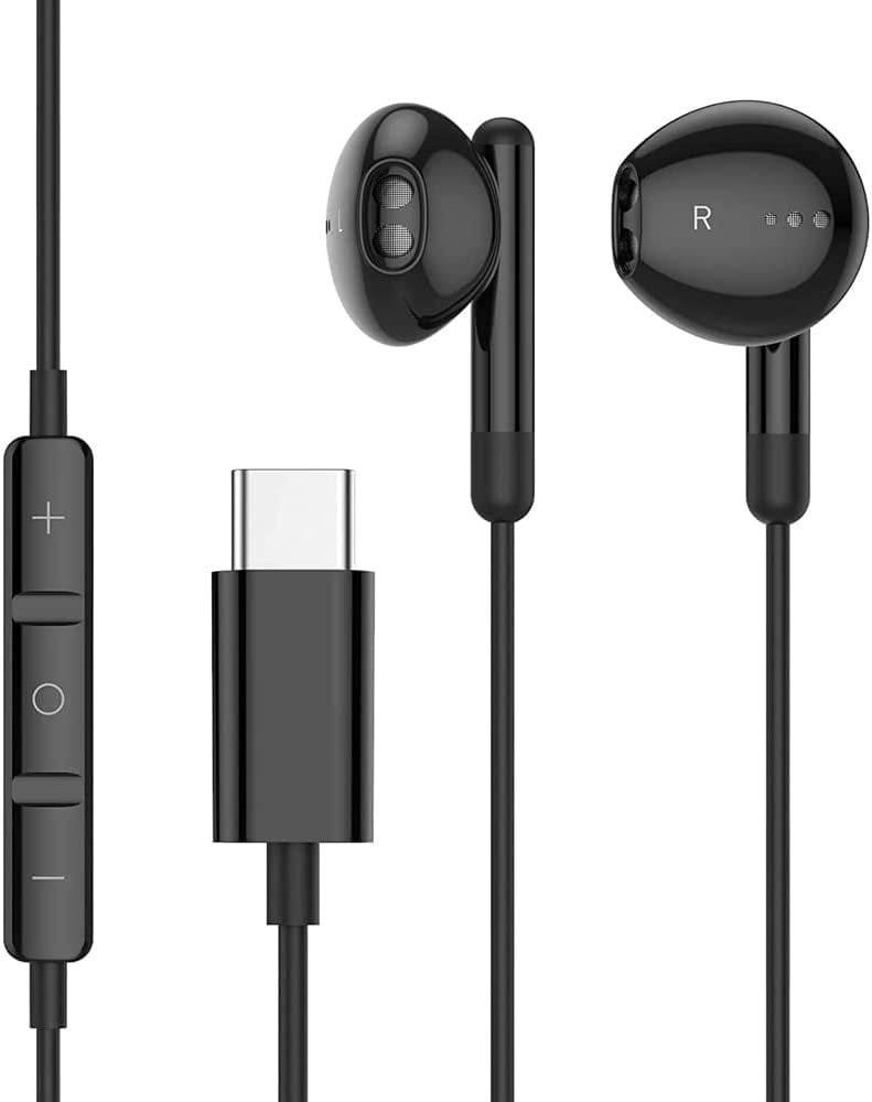 Kamon USB-C Wired Earbuds with Mic, Type C In-Ear Headphones, Built-in ...
