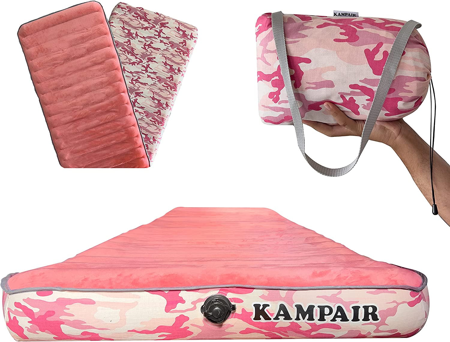 Kampair Portable Air Mattress, Thick & Wide, Camping/Backpacking Travel ...