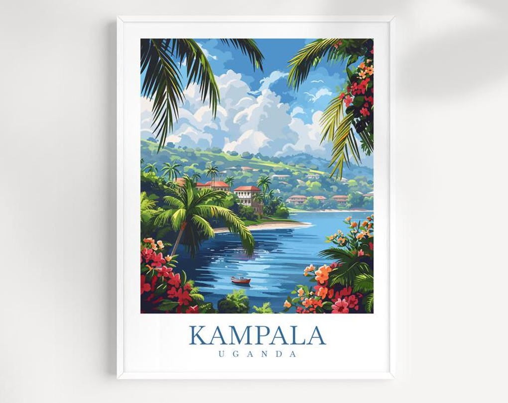 Kampala Lake Travel Print Uganda Wall Art Kampala Wall Hanging Kampala ...
