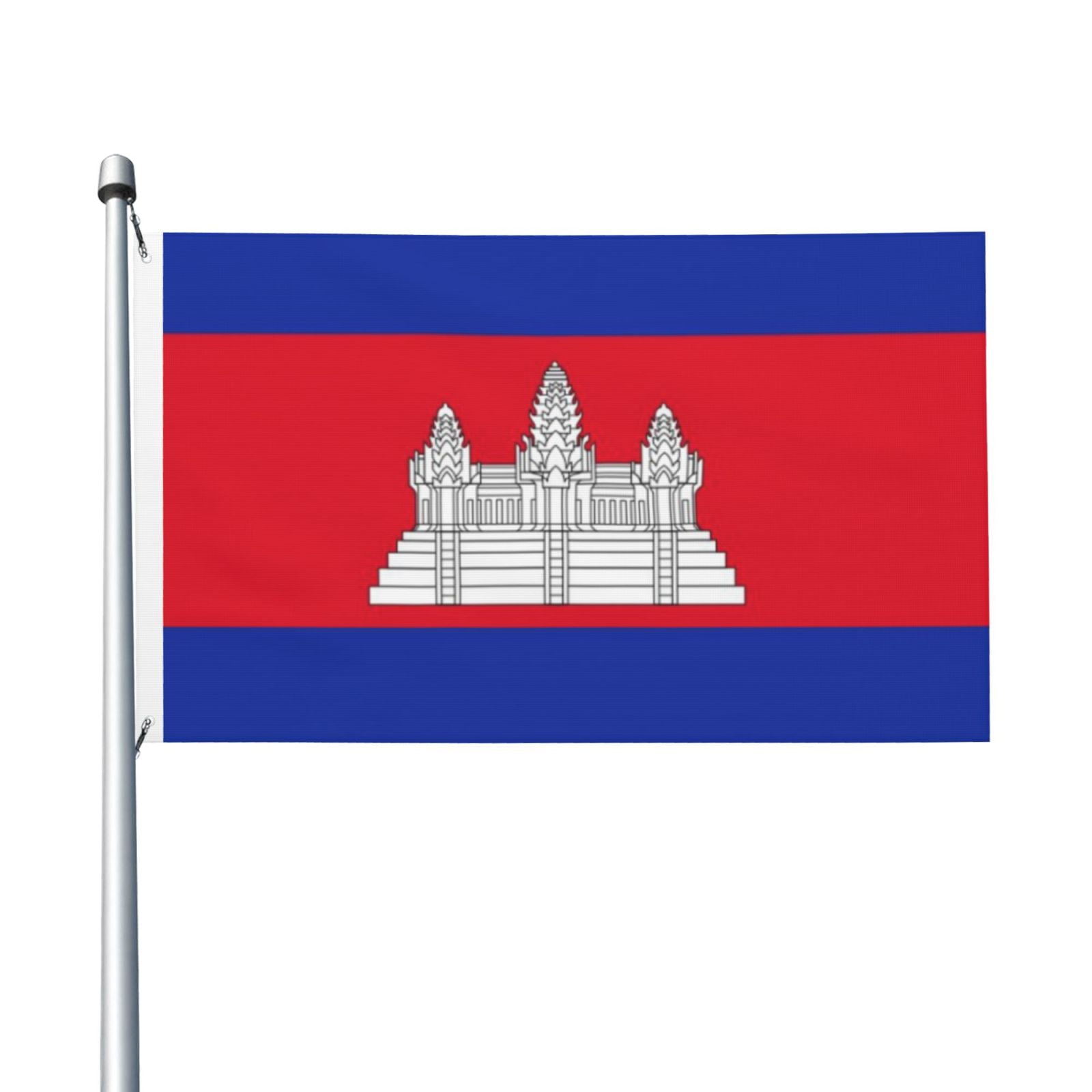 Kampuchea Flag Double Sided Printed 3x5 Ft Flag Banner Suitable For Yard Outdoor Party ...