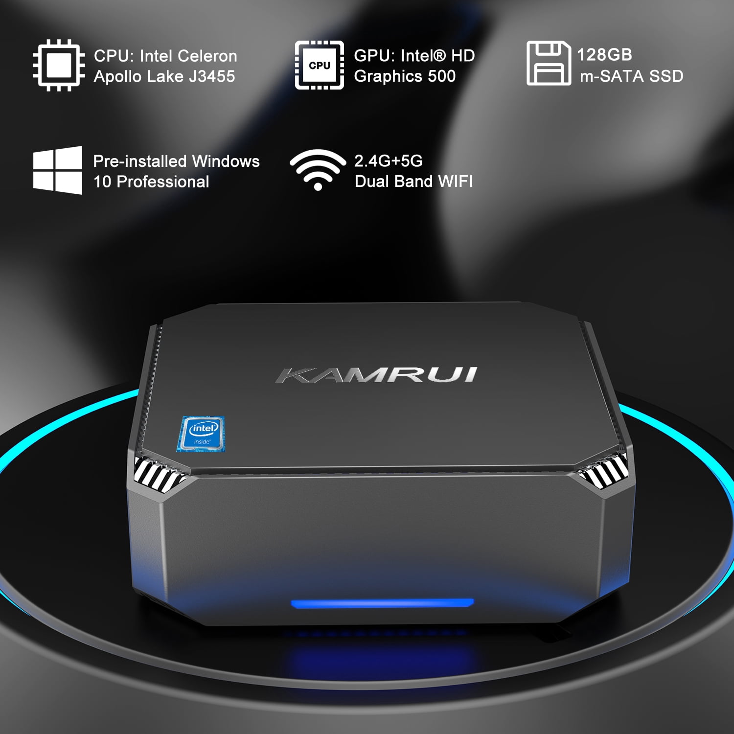 Kamrui Compact Mini PC, Intel Celeron Quad-Core Processor, 6GB RAM ...