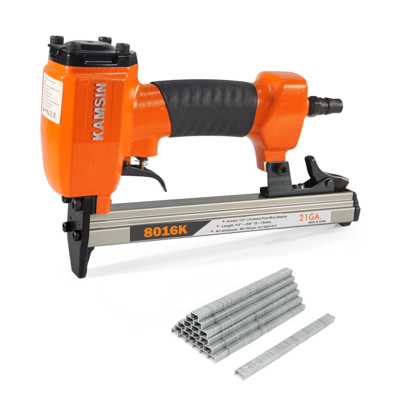 Kamsin 8016K Wood Staple Gun, Pneumatic Upholstery Stapler, 1/2'' Crown ...