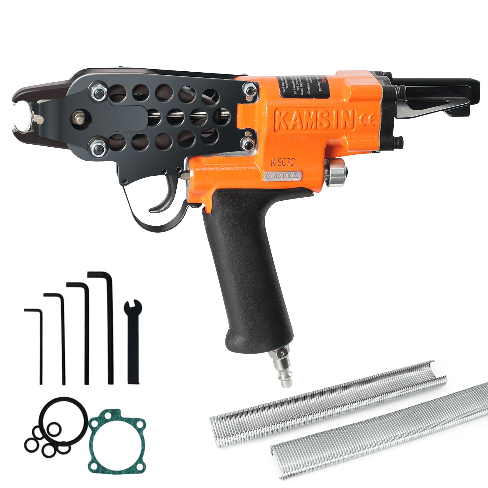 Kamsin K-SC7C 15 Gauge Air C-Ring Staple Gun 3/4'' Crown Pneumatic Hog ...