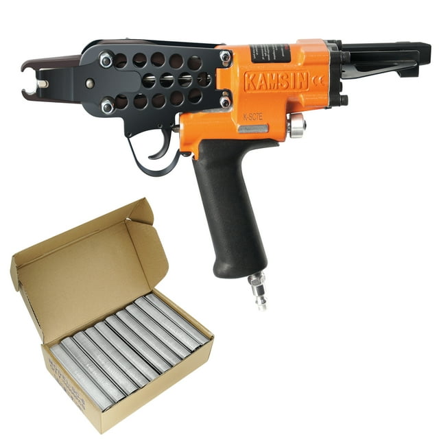 Kamsin K-SC7E 15 Gauge Air C-Ring Staple Gun with Galvanized Nails ...