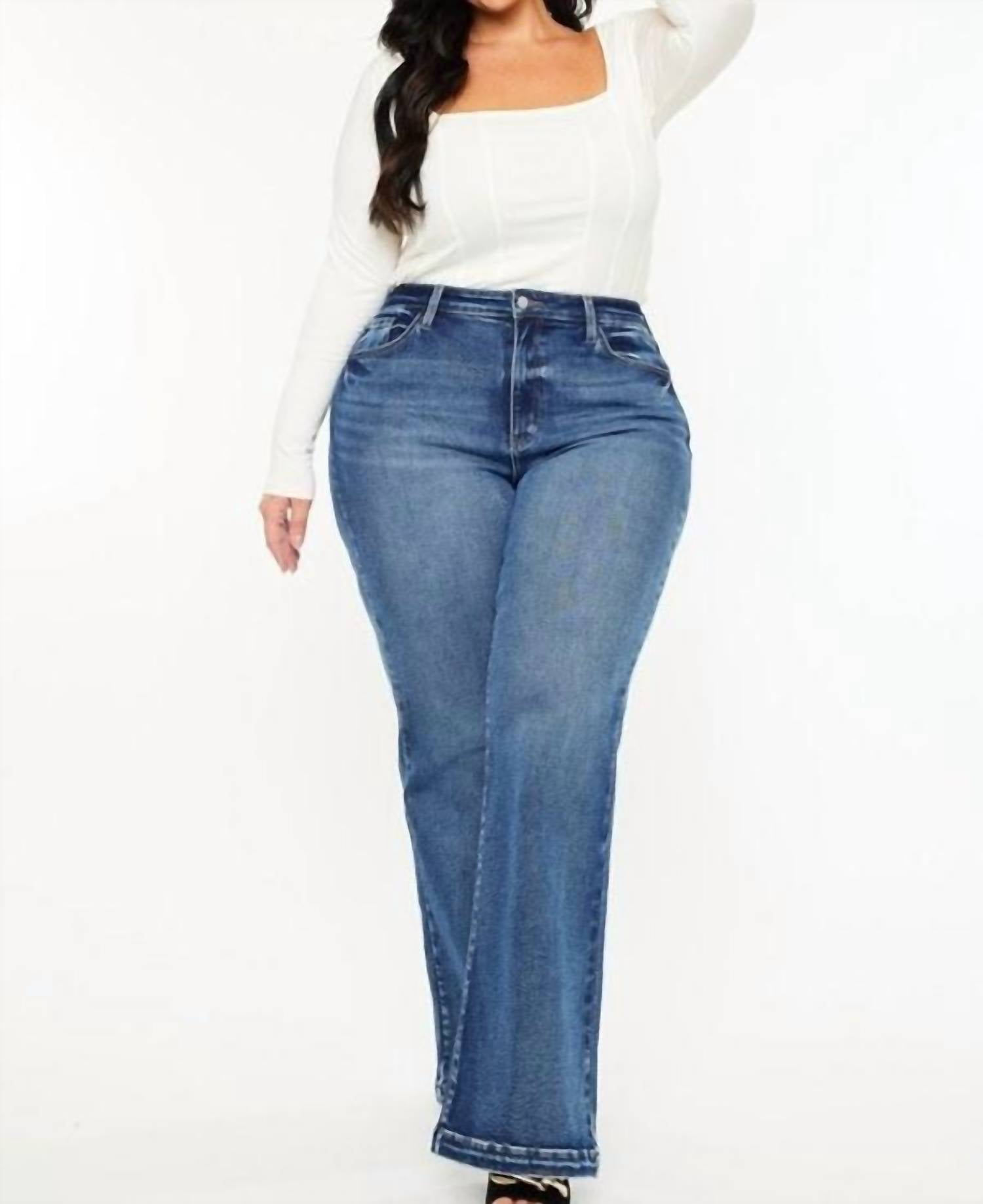 KanCan Libby High Rise Wide Leg Flare Jean - Plus - Walmart.com