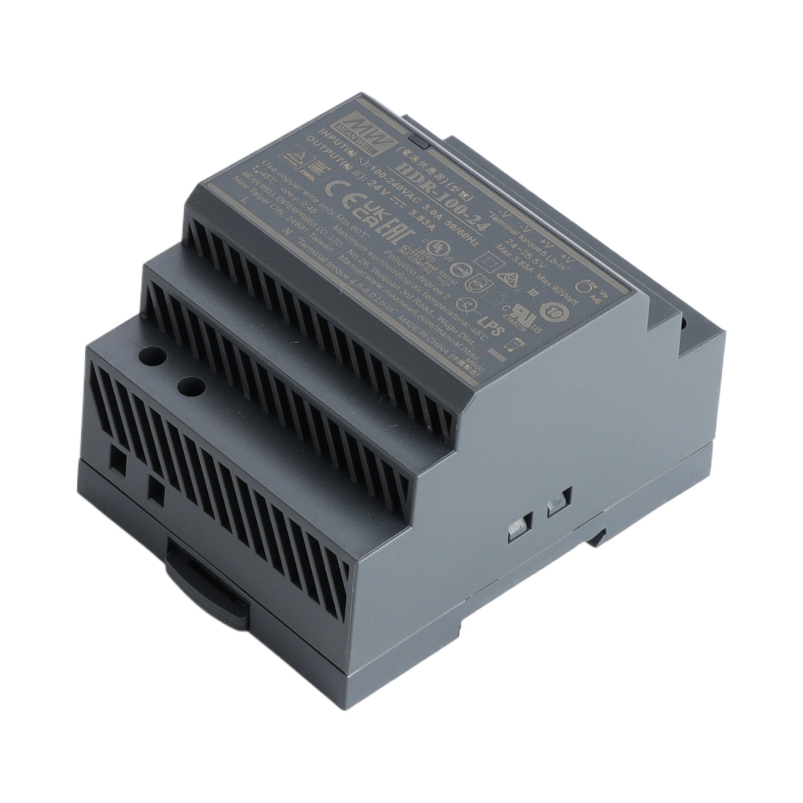 KanGsedo 92W 24V DIN Rail Power Supply, Slim, MEAN WELL HDR-100-24 UL ...