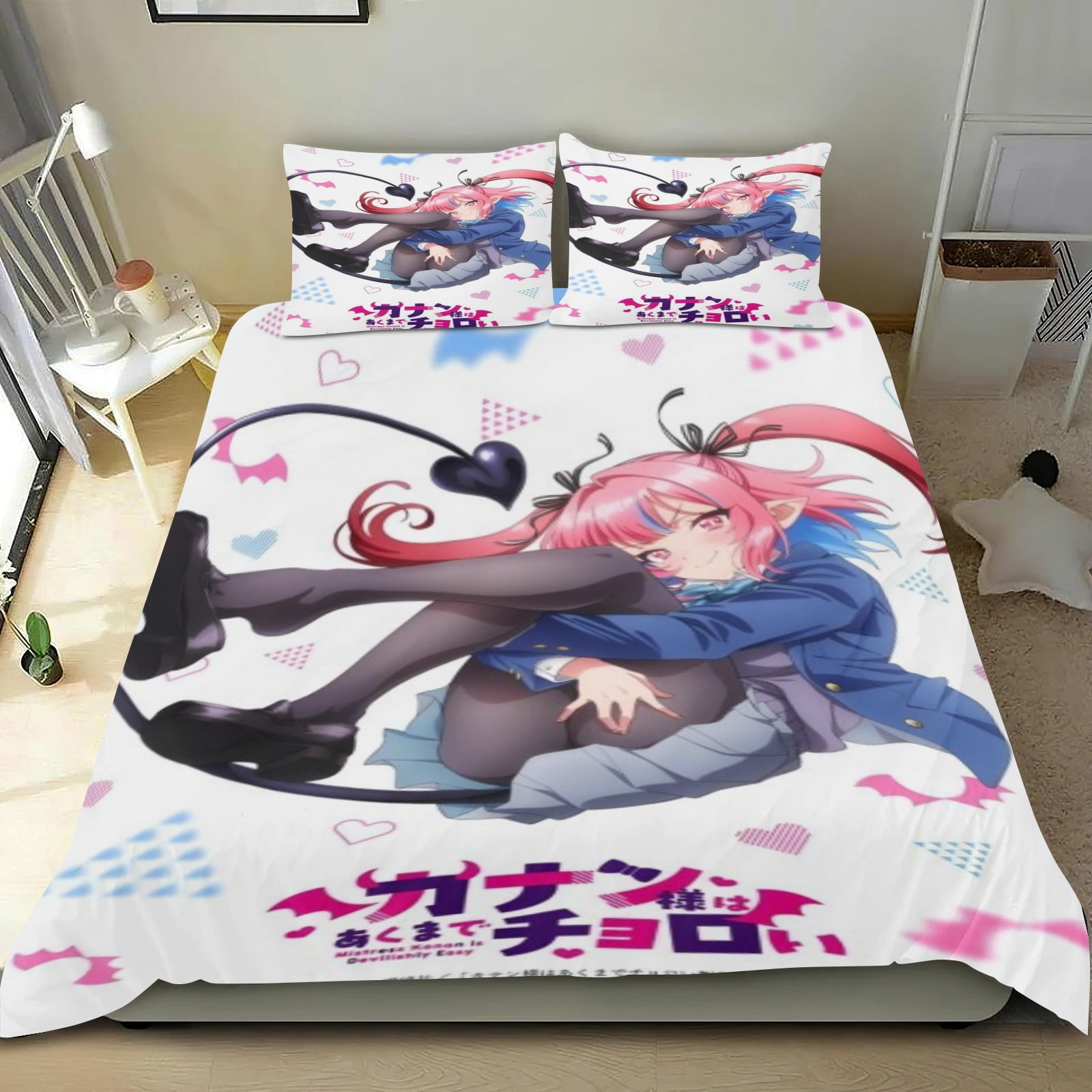 Kanan-sama wa Akumade Choroi thin bedding set has an iconic print,One duvet cover and two ...