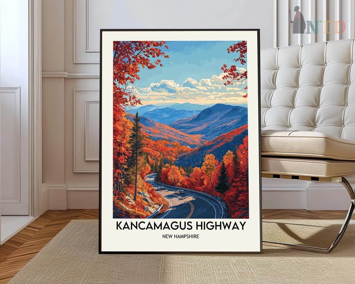 Kancamagus Highway White Mountains Nh Travel Poster Gift UNFRAMED PAPER ...
