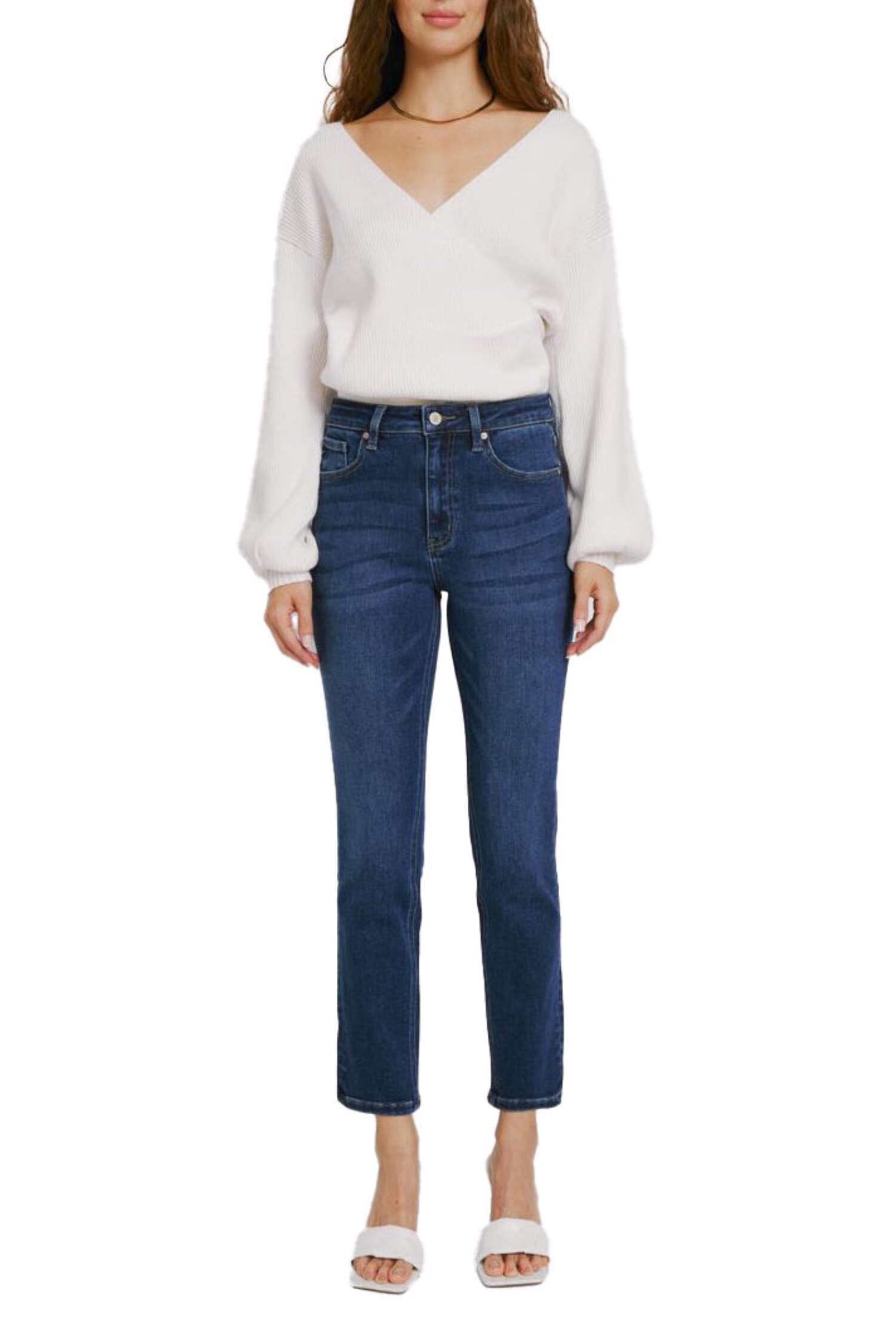 Kancan - Adaline High Rise Slim Straight Jeans - ESSENTIAL, KC11252 ...