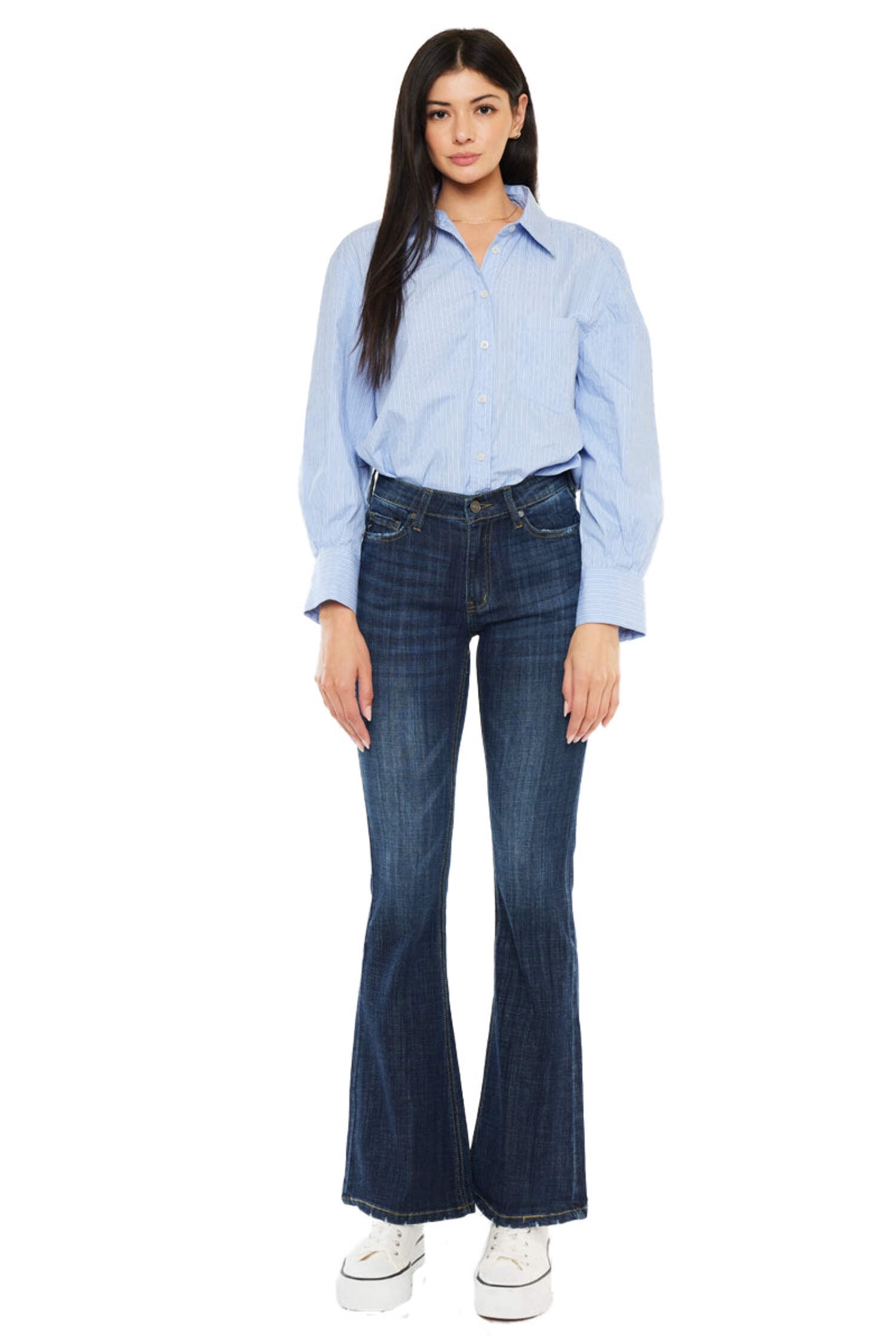 Kancan - Hayden Mid Rise Flare Jeans (Petite) - kc6102lohpt - Walmart.com