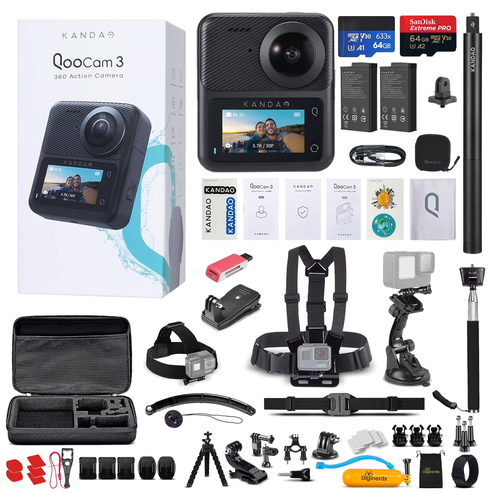 KanDao Waterproof 1080p 62mp With 64GB Extreme Pro Card and 50IN1 ...