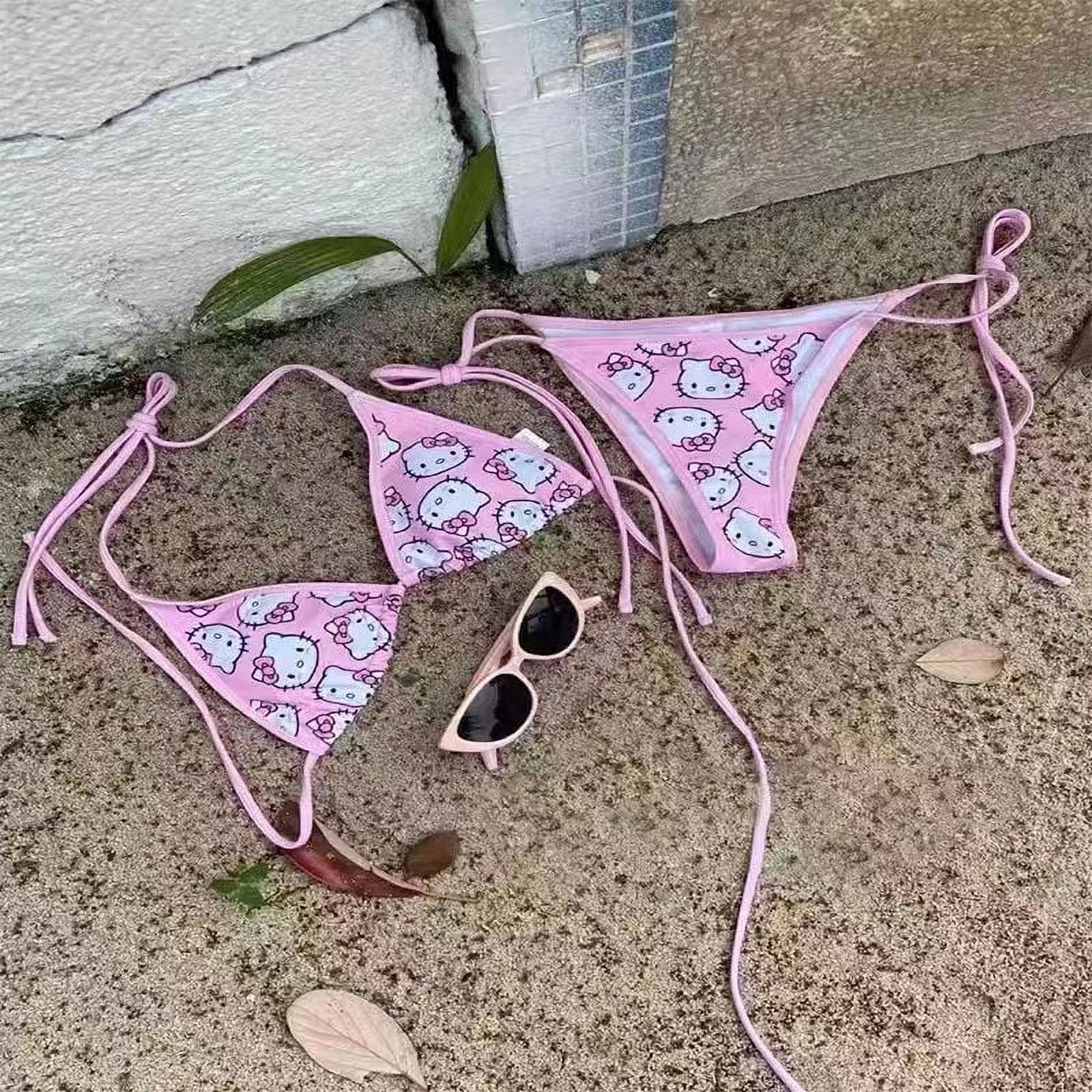 Kandazemei Kandazemei Kawaii Hello Kitty Bikini Set Two Piece Sanrio