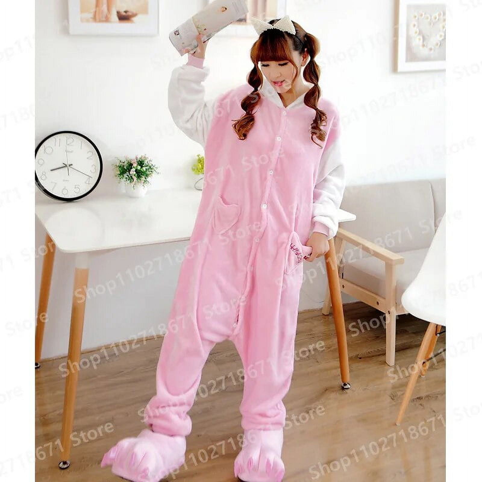 Kandazemei Kawaii Hello Kitty Sanrio Anime Cartoon Onesie Pajamas for ...