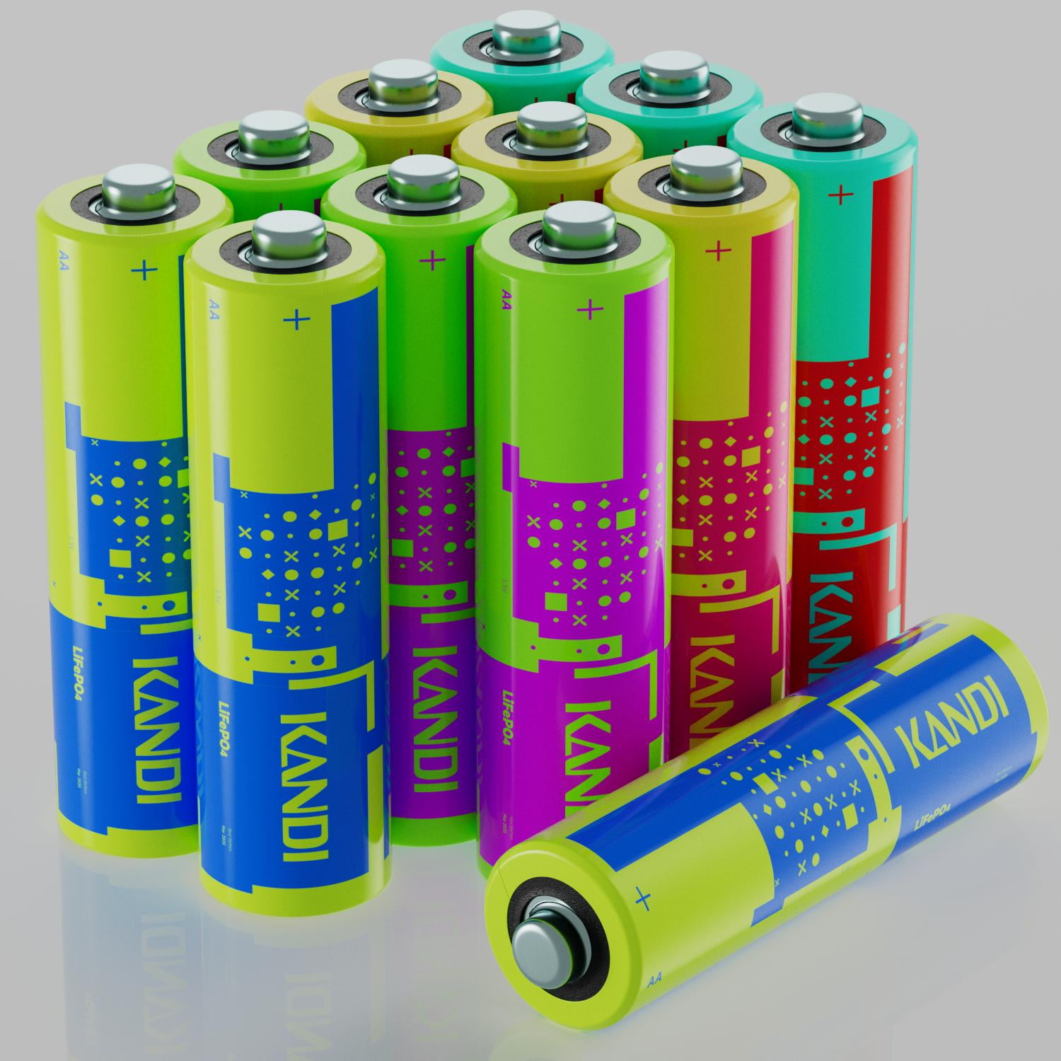Kandi AA Lithium Rechargeable Batteries 12 Pack-Digital - Walmart.com