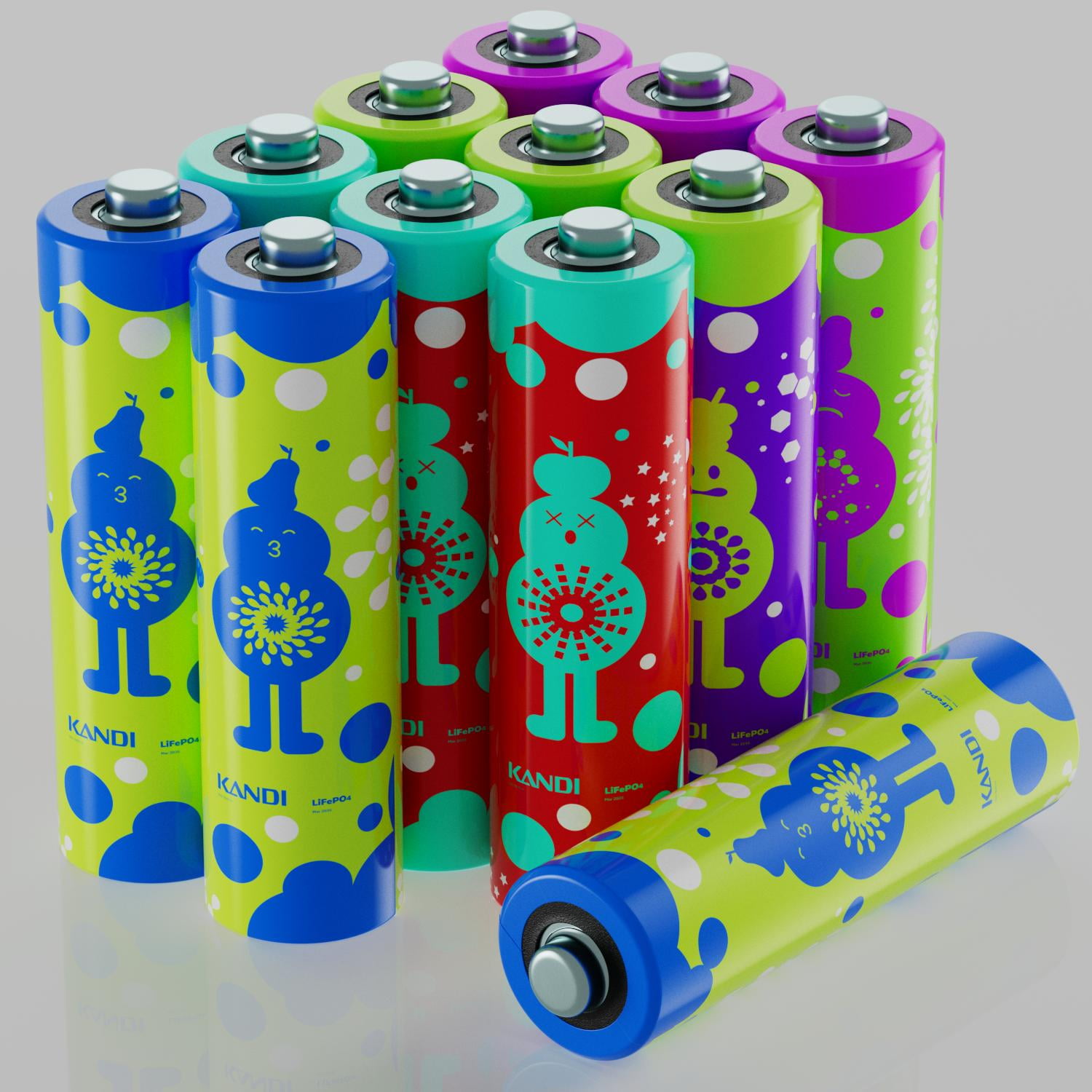 Kandi AA Lithium Rechargeable Batteries 12 Pack-Kiddo - Walmart.com