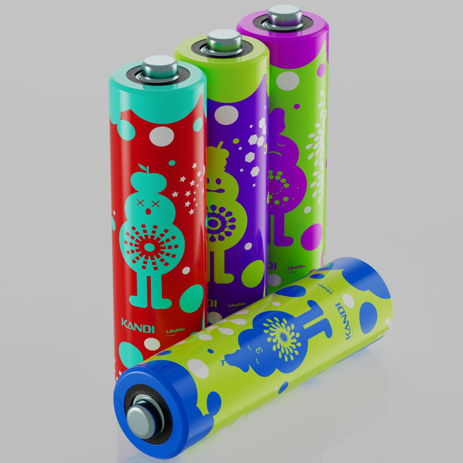 Kandi AA Lithium Rechargeable Batteries 4 Pack-Kiddo - Walmart.com