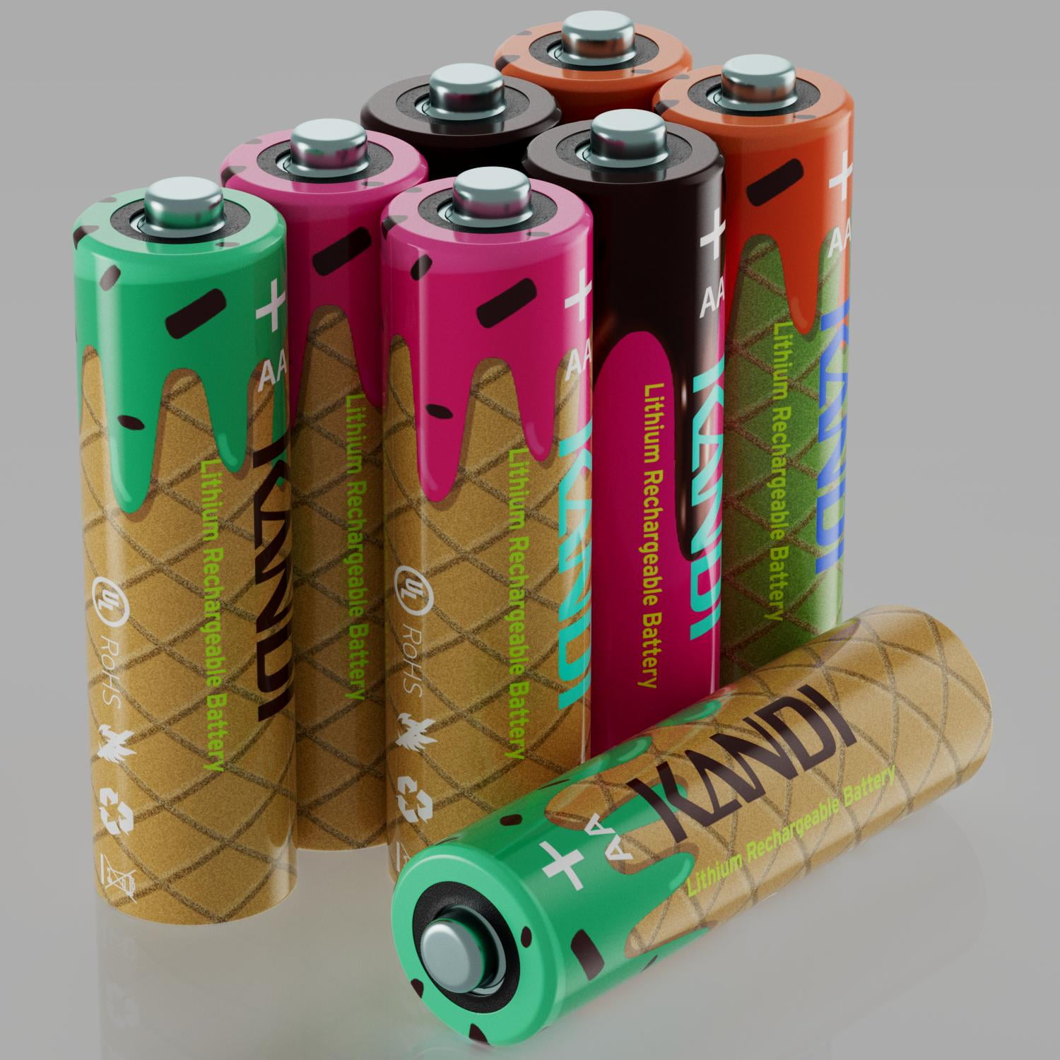 Kandi AA Lithium Rechargeable Batteries 8 Pack-Waffle - Walmart ...