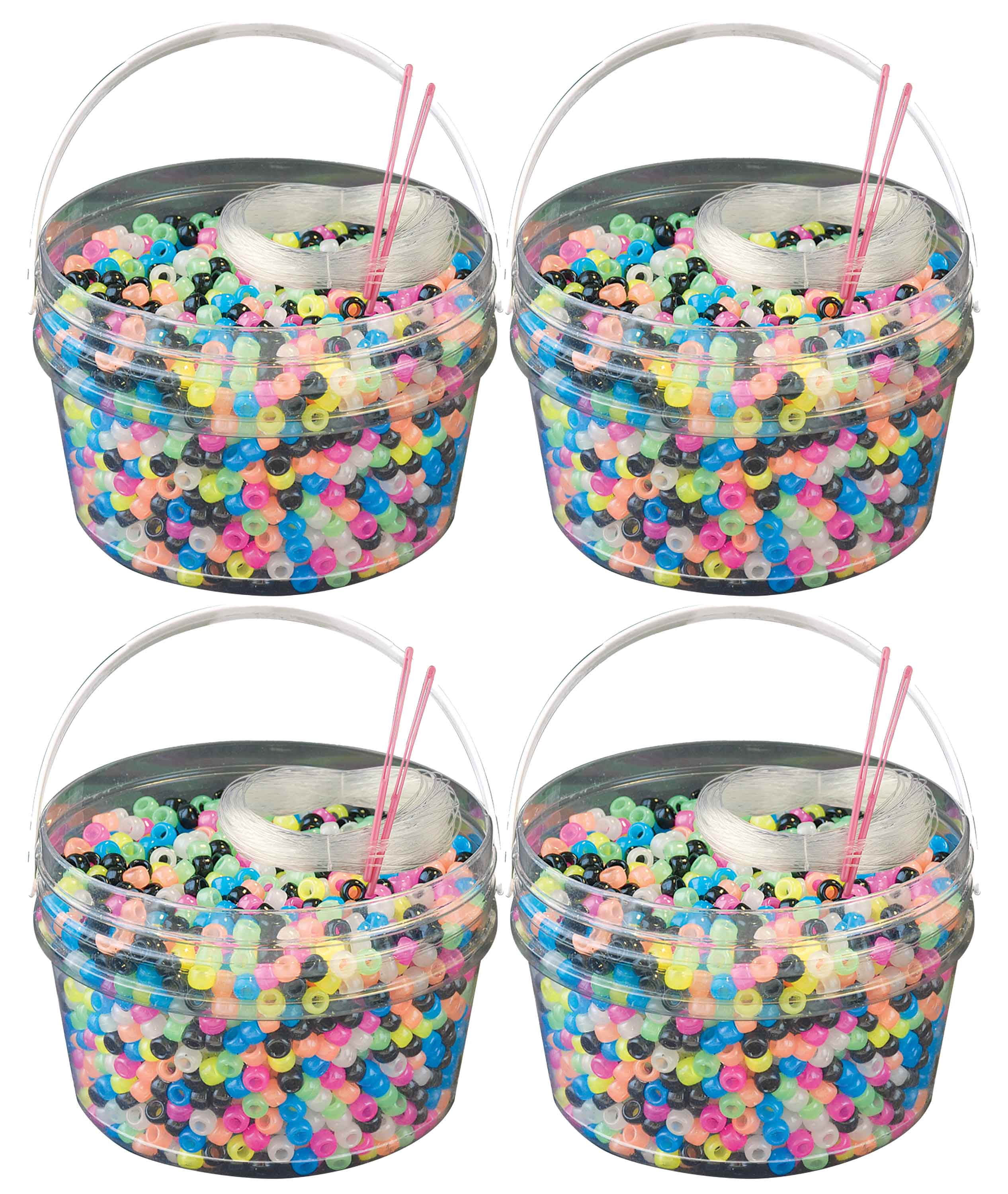 Kandi Kolor Glow in the Dark Pony Beads Loose Beads (4 tubs of beads ...
