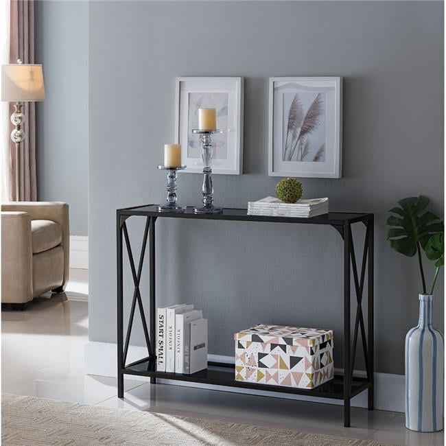 Kandin Console Table - Black & Pewter, 32 x 42 x 12 in. - Walmart.com