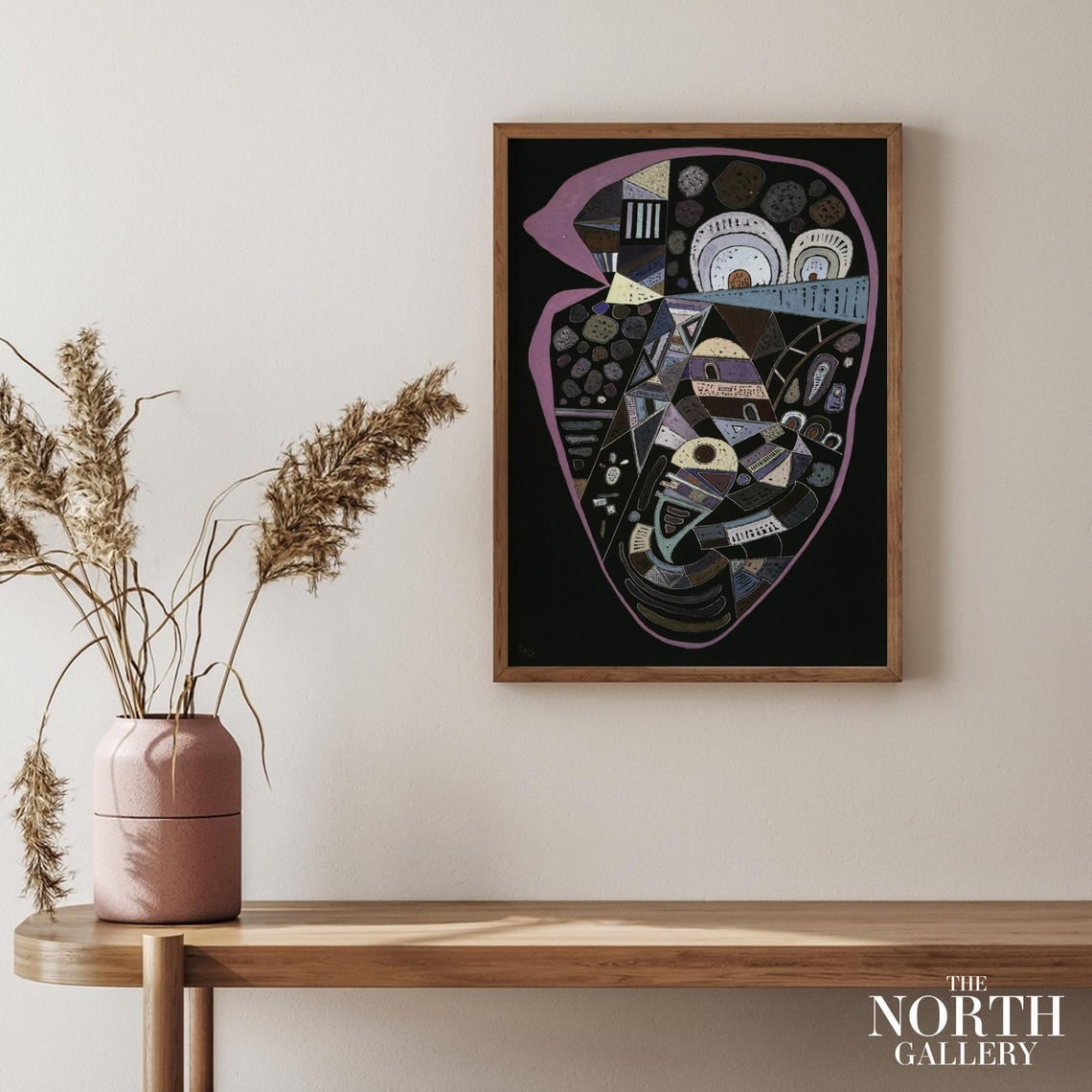 Kandinsky Abstract Biomorphic Poster Art Print In Dark Modern Color ...