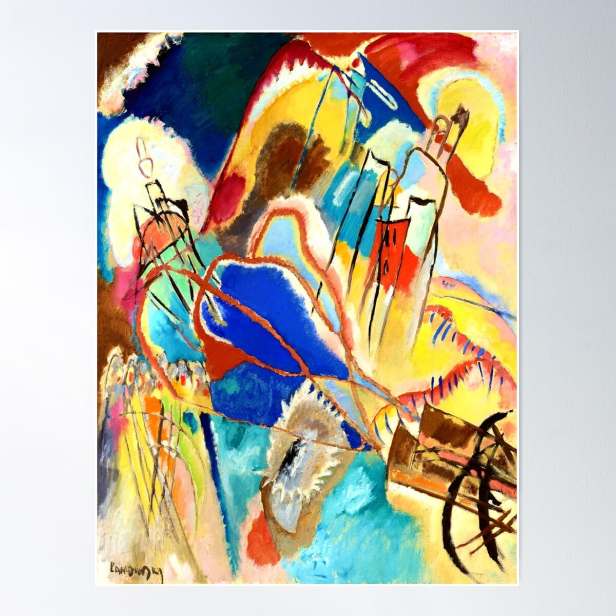 Kandinsky Composition No 4 | Kandinsky Inspired Fine Art W/ Signature Poster Wall Art, Modern ...