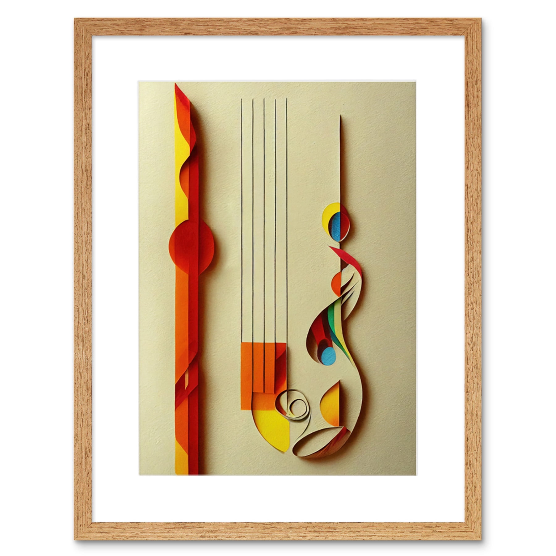 Kandinsky Inspired Abstract Musical Symbol Clefs Music Yellow Turquoise ...