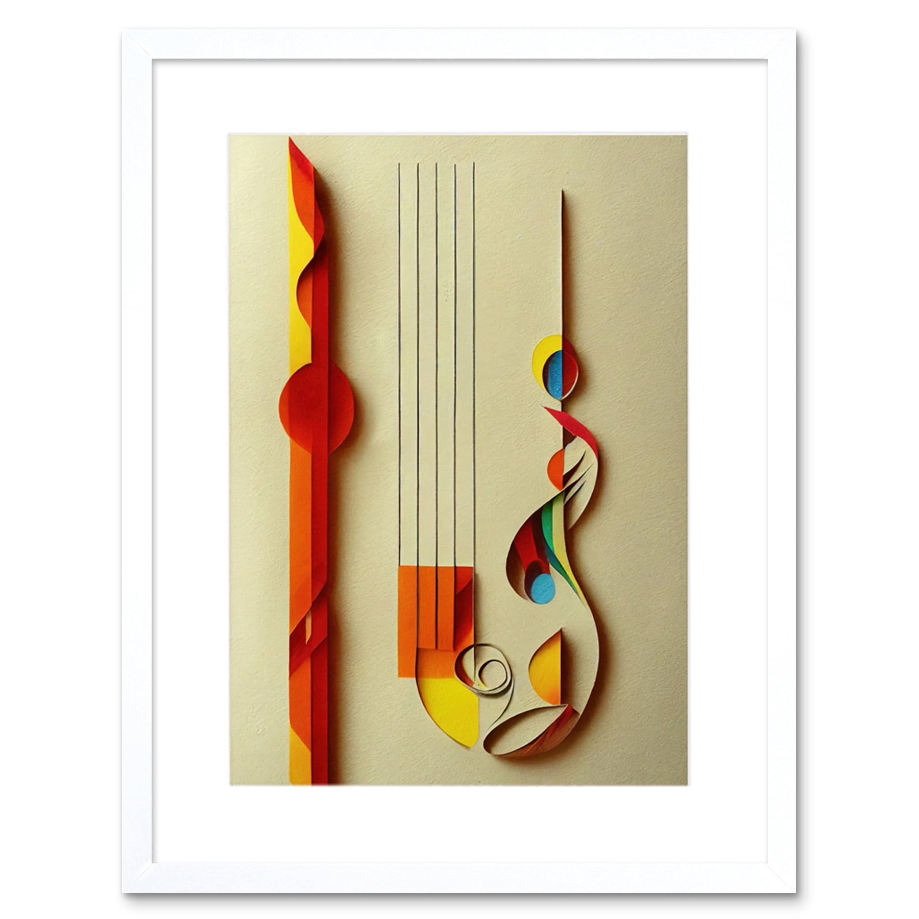 Kandinsky Inspired Abstract Musical Symbol Clefs Music Yellow Turquoise ...