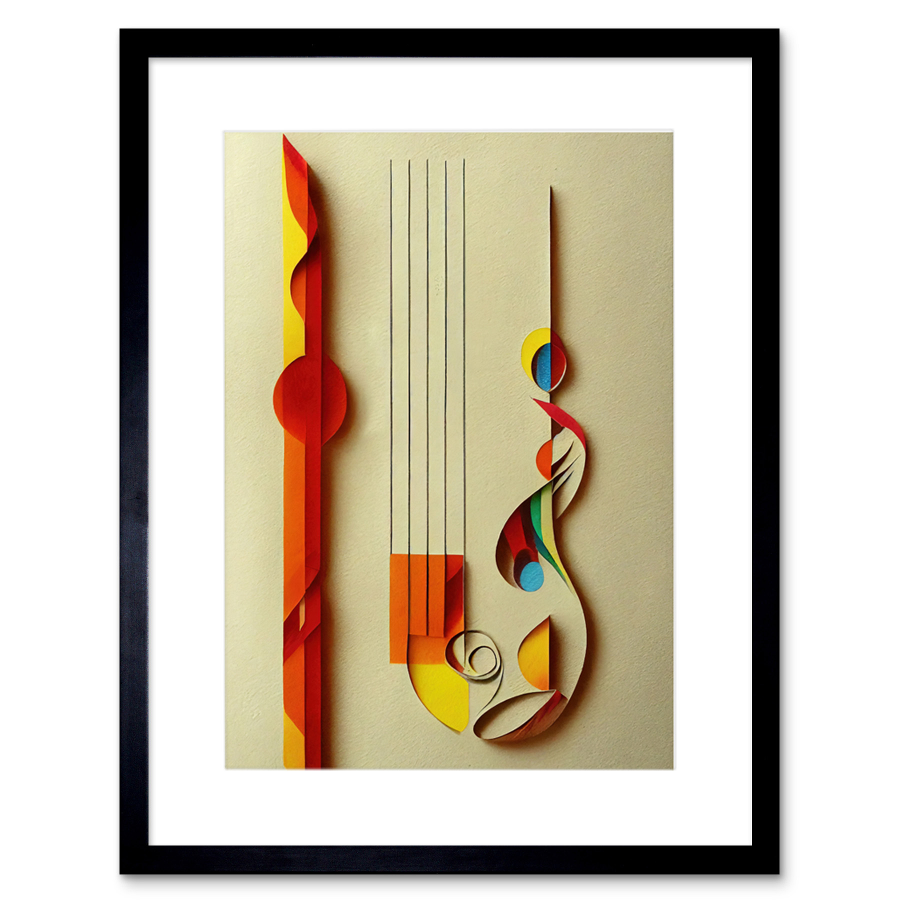 Kandinsky Inspired Abstract Musical Symbol Clefs Music Yellow Turquoise ...