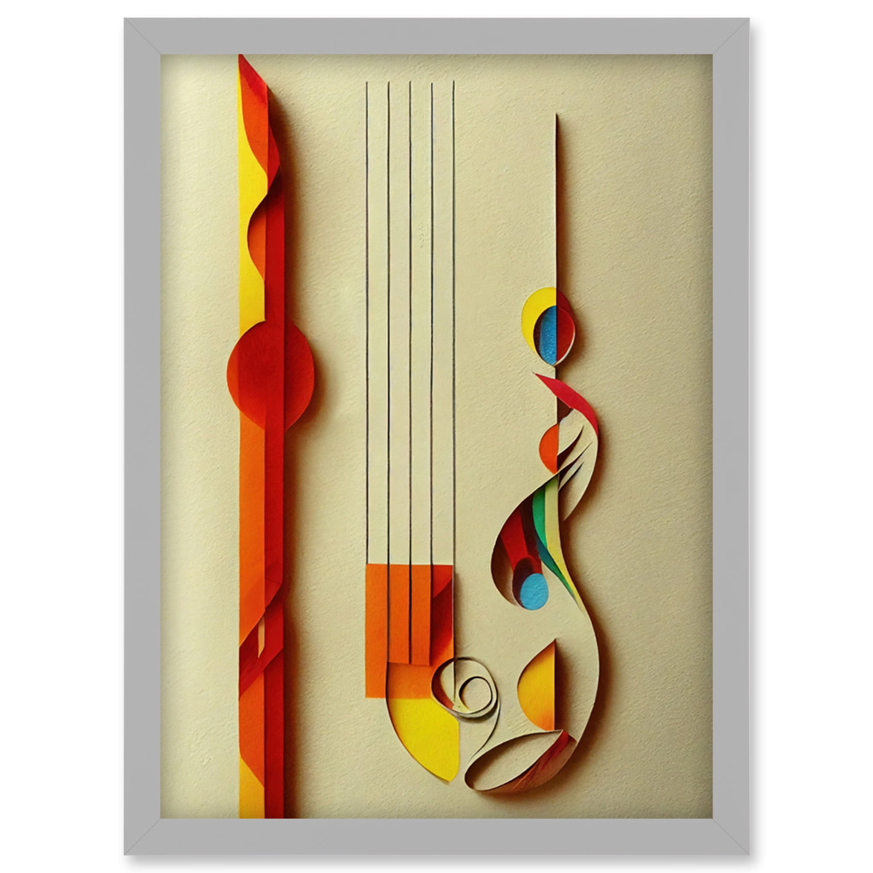 Kandinsky Inspired Abstract Musical Symbol Clefs Music Yellow Turquoise ...