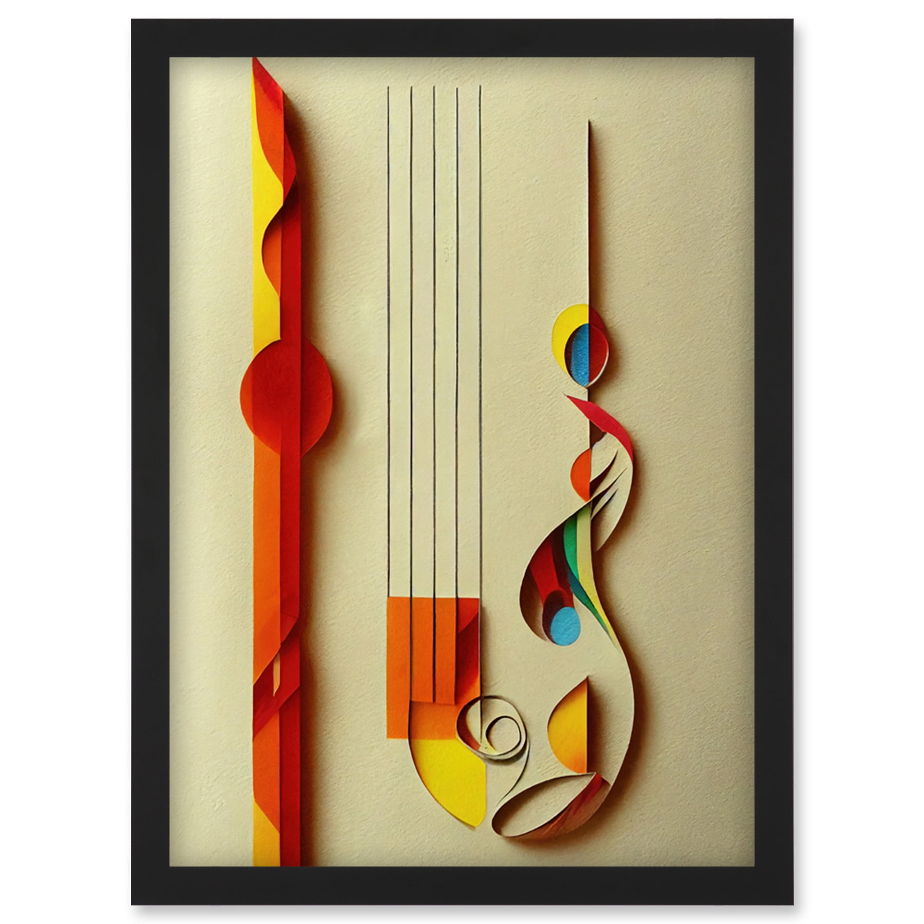 Kandinsky Inspired Abstract Musical Symbol Clefs Music Yellow Turquoise ...