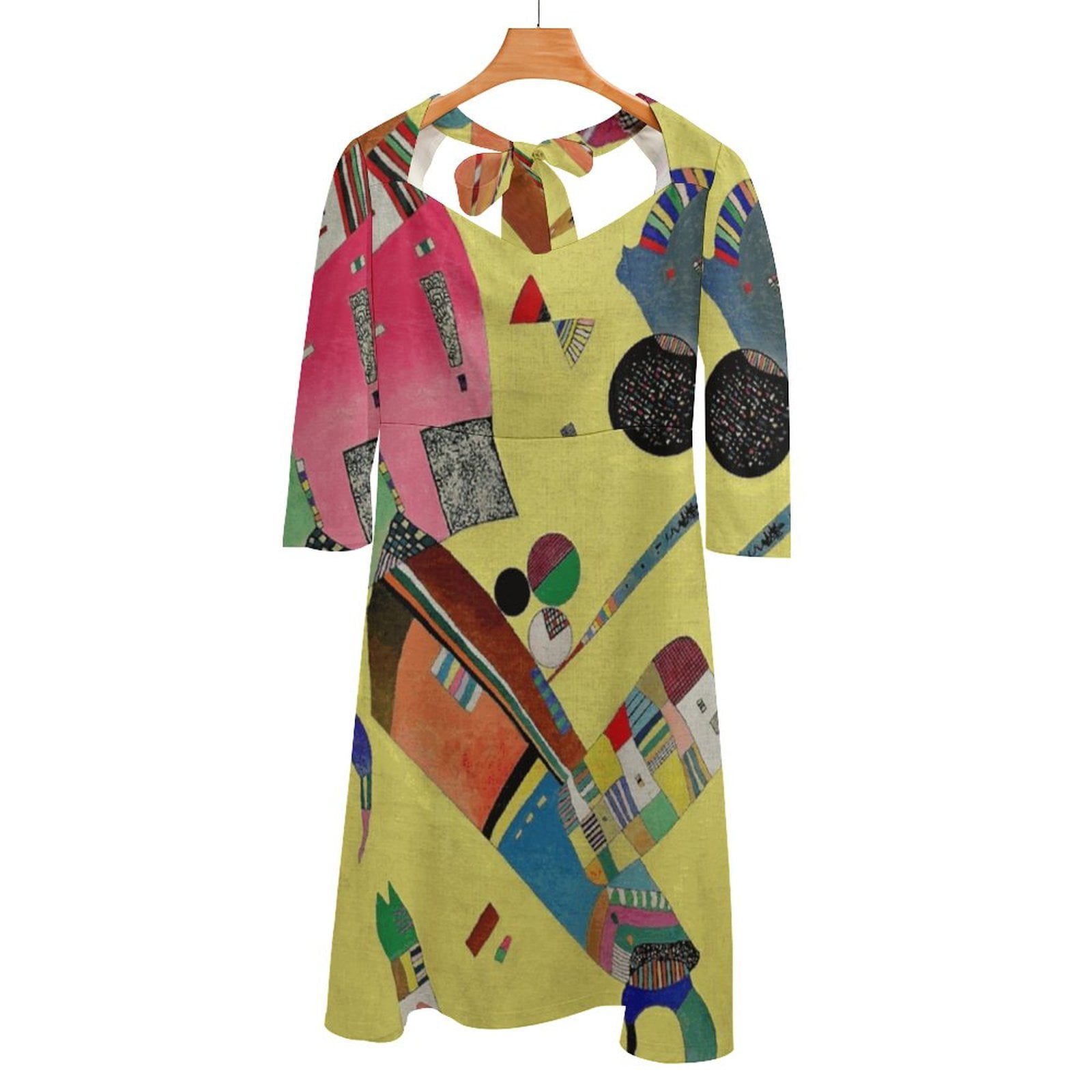Kandinsky - Moderation Abstract Art Back Lacing Backless Dress Square ...