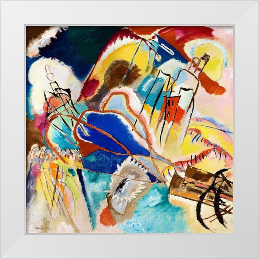 Kandinsky, Wassily 12x12 White Modern Wood Framed Museum Art Print ...