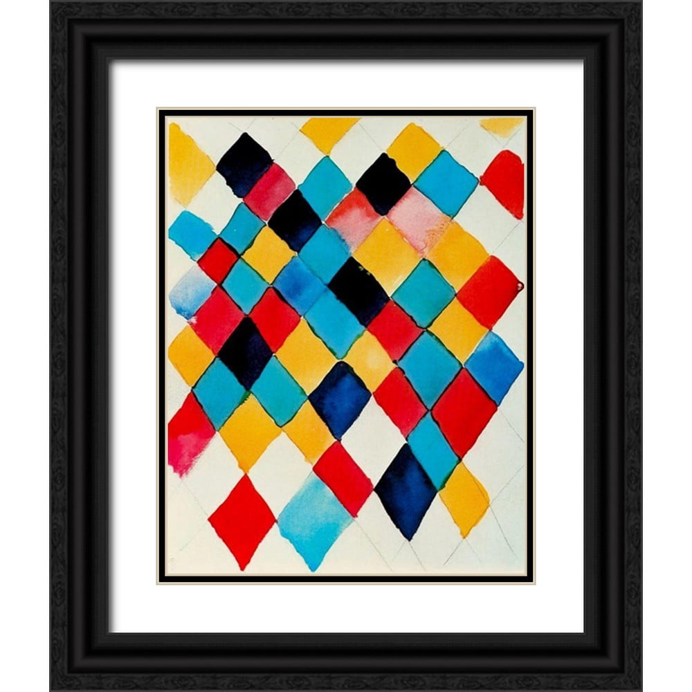 Kandinsky, Wassily 12x14 Black Ornate Wood Framed with Double Matting ...