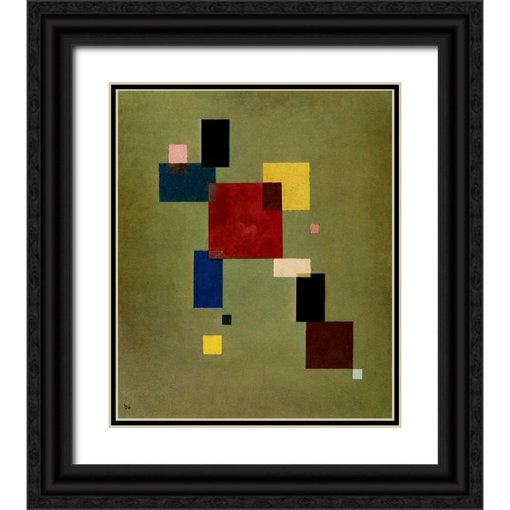 Kandinsky, Wassily 12x14 Black Ornate Wood Framed with Double Matting ...
